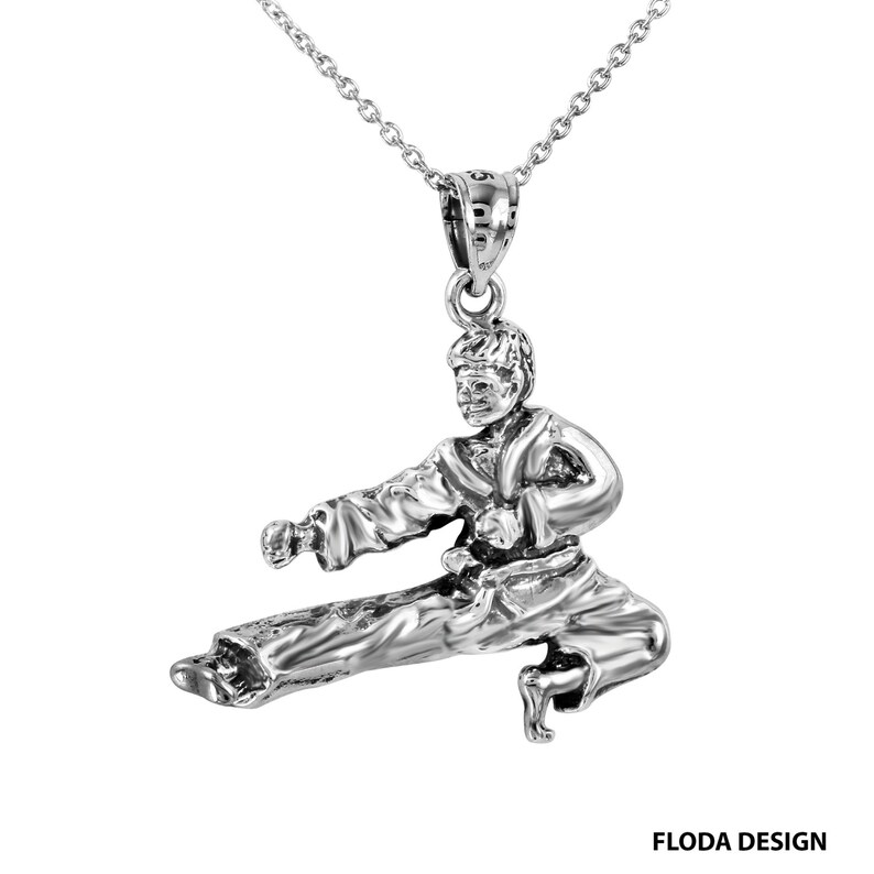 Karate Necklace in Sterling Silver, Karate Jewelry FD-40-14 - Etsy