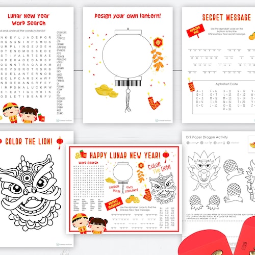 Chinese New Year Paper Crowns for Kids PRINTABLE Lunar New - Etsy