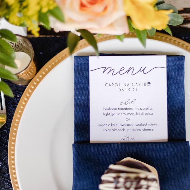 Personalized Menu Cards - Etsy