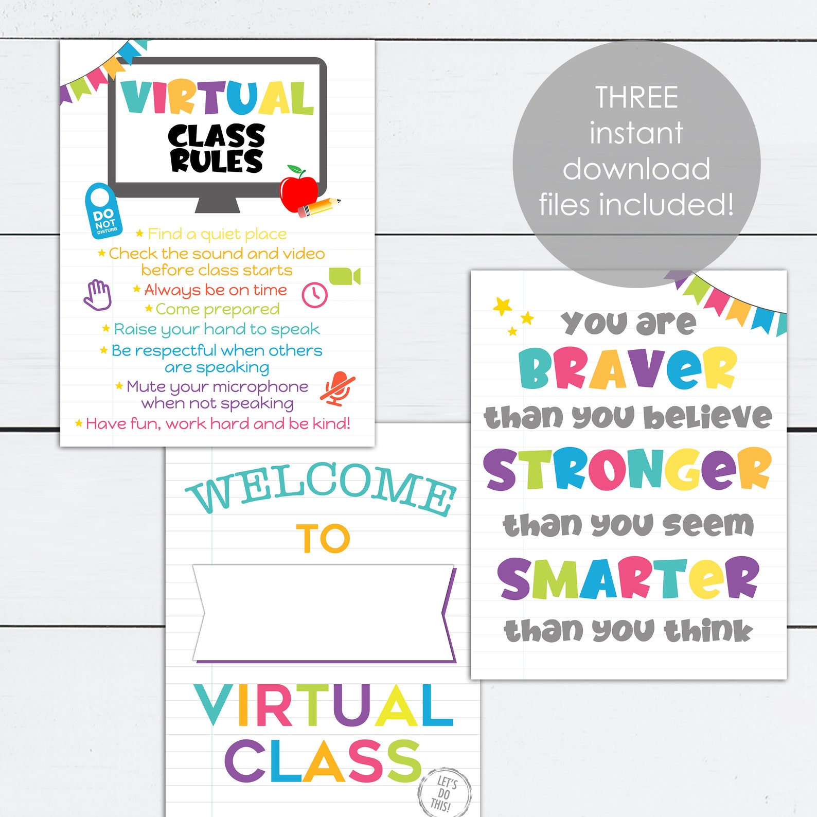 Virtual Class Virtual Class Rules Virtual Classroom - Etsy