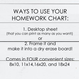 Homework, Homework Chart, Homework Planner, Homework Sign, Homework ...