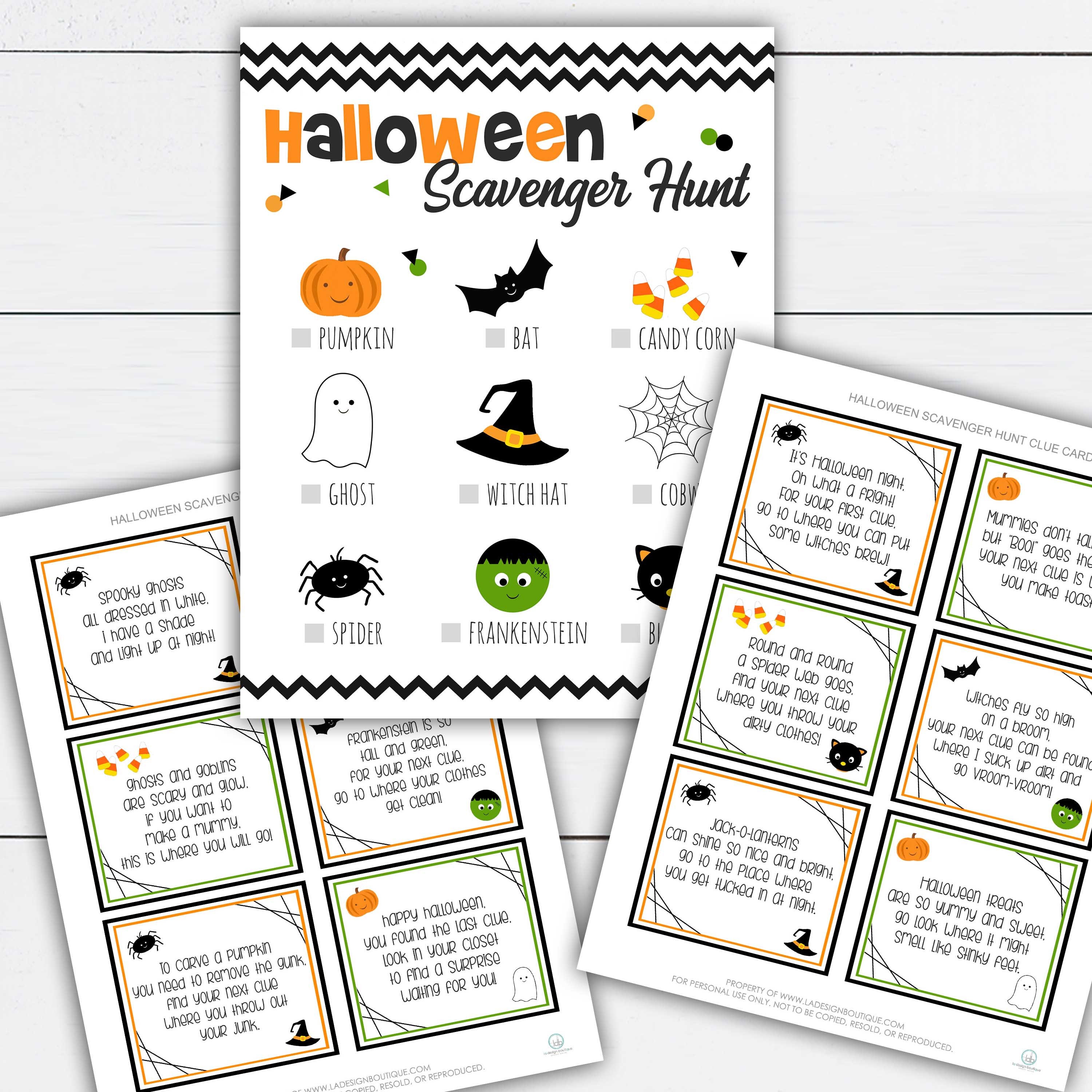 Halloween Scavenger Hunt Halloween Scavenger Hunt for Kids | Etsy