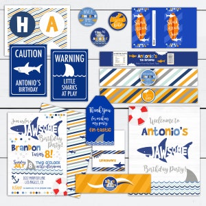 Shark Party Decor, Shark Party Decorations, Shark Pool Party, Pool ...