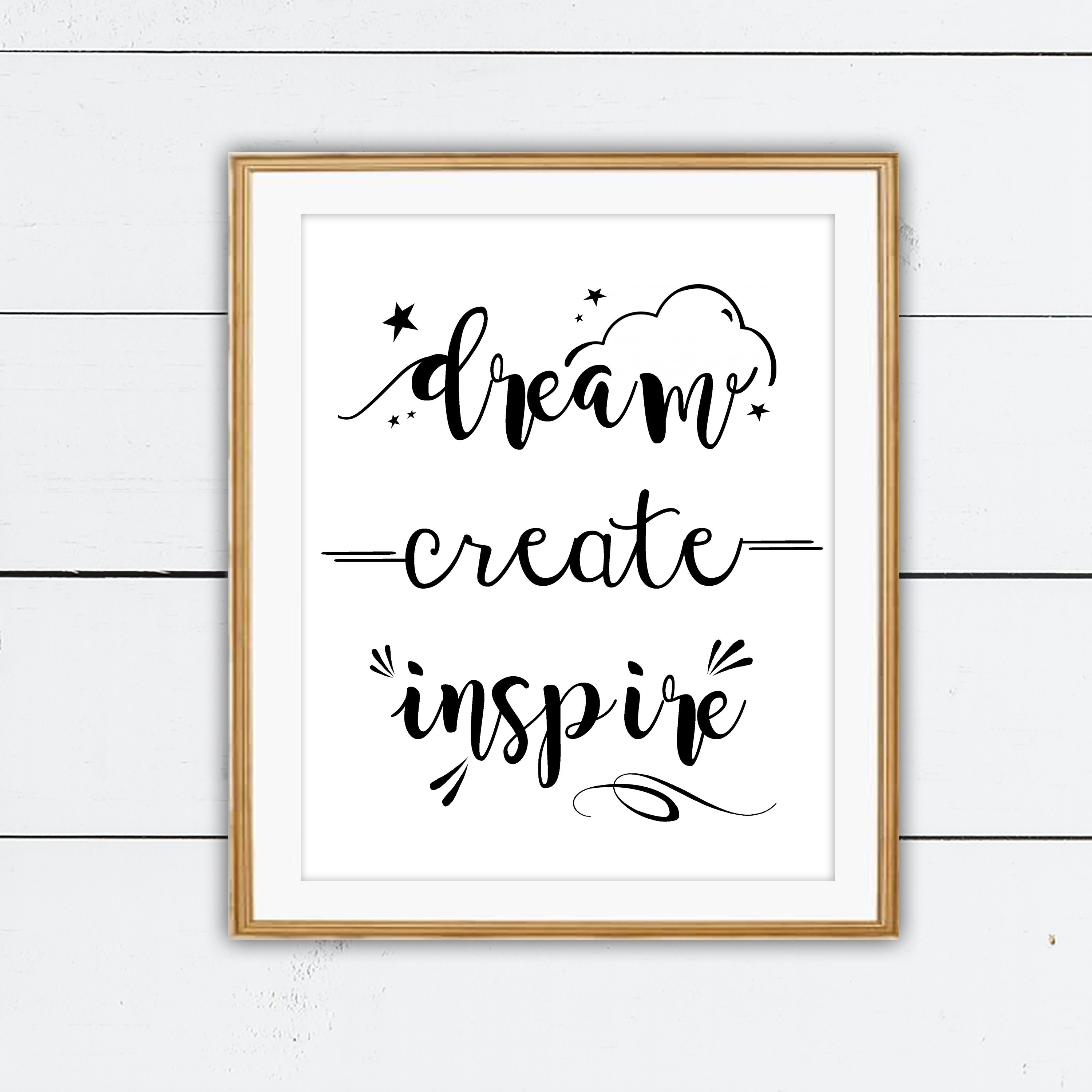 Dream Create Inspire Dream Sign Create Sign Inspire Wall - Etsy
