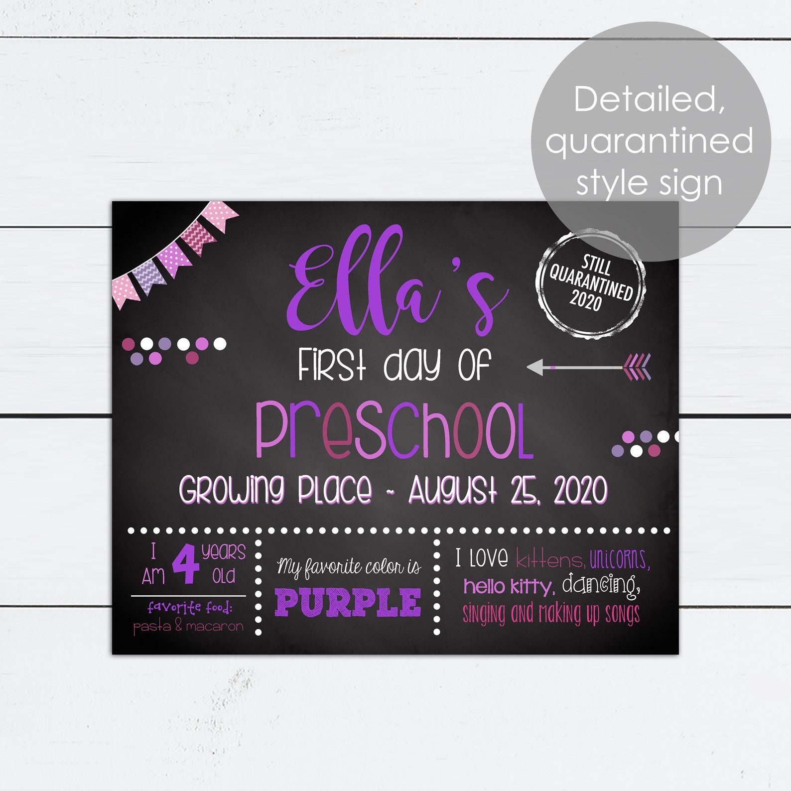 First Day of School Sign Quarantine First Day of School Sign - Etsy