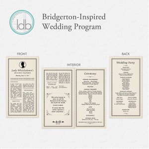 Bridgerton Wedding, Bridgerton Program, Bridgerton Invitation, Lady ...