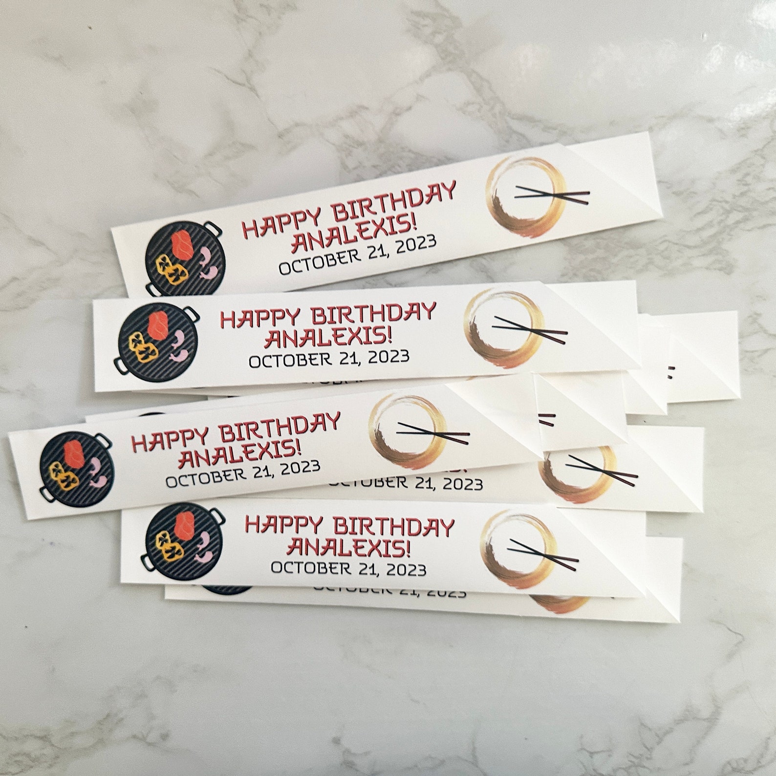 Hibachi Party Decor, Hibachi Chopstick Sleeves, Hibachi Decor ...