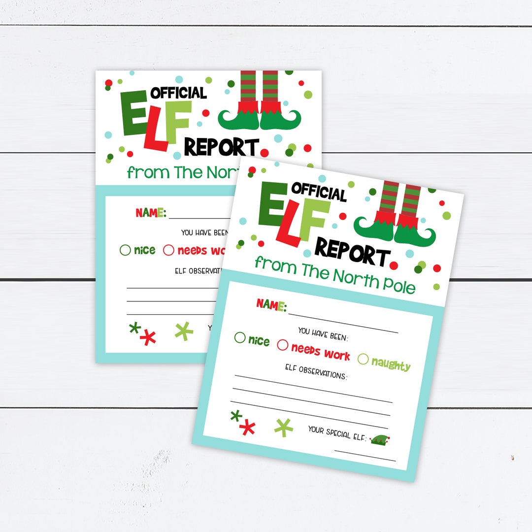 Elf Report, Elf Report Card, Printable Elf Report, Naughty or Nice ...