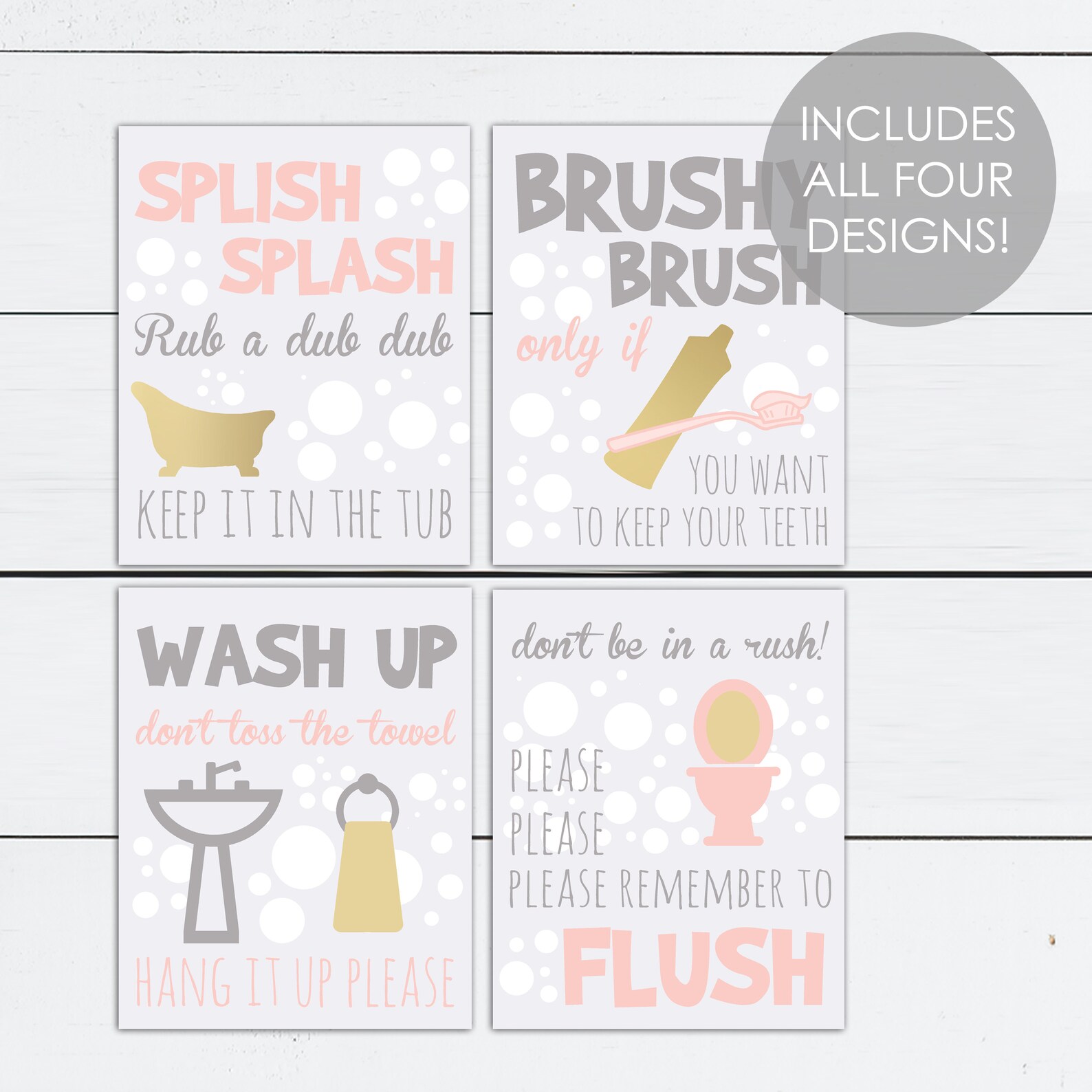 Girl Bathroom Wall Art Girl Bathroom Decor Girl Bathroom | Etsy