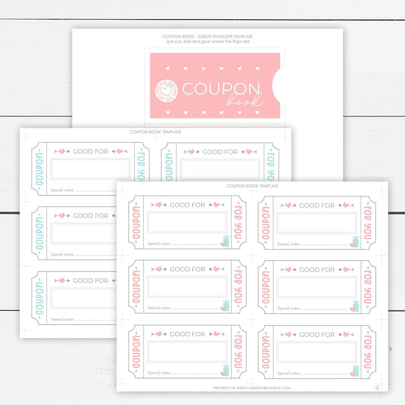 Coupon Book Coupon Book Printable Coupon Cards Love - Etsy