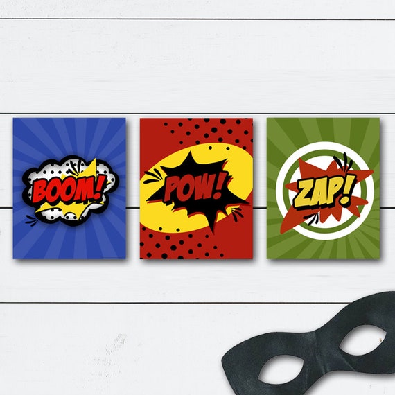 Prints superhero printable Pow print Superhero print set printable ...