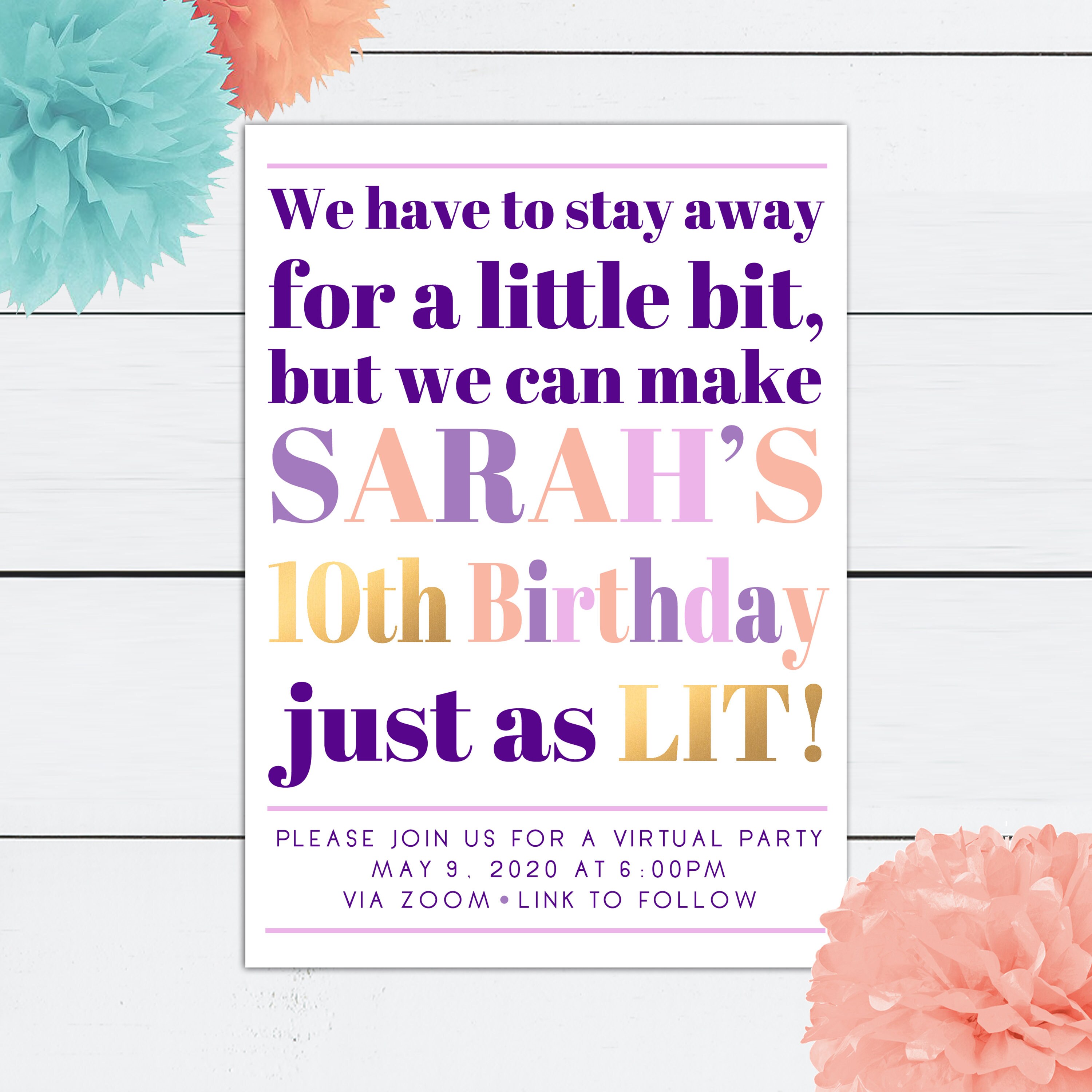 Virtual Invitation, Virtual Birthday Invitation, Virtual Party ...