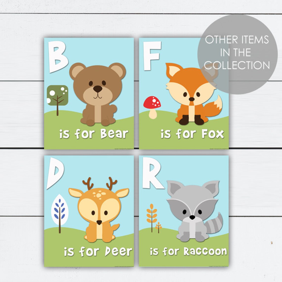 Alphabet Poster Alphabet Poster Nursery Animal Alphabet - Etsy