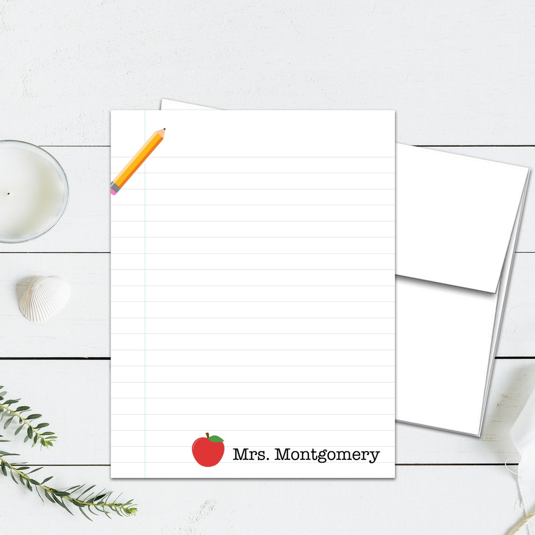Personalized Teacher Notes, Teacher Stationary Personalized ...