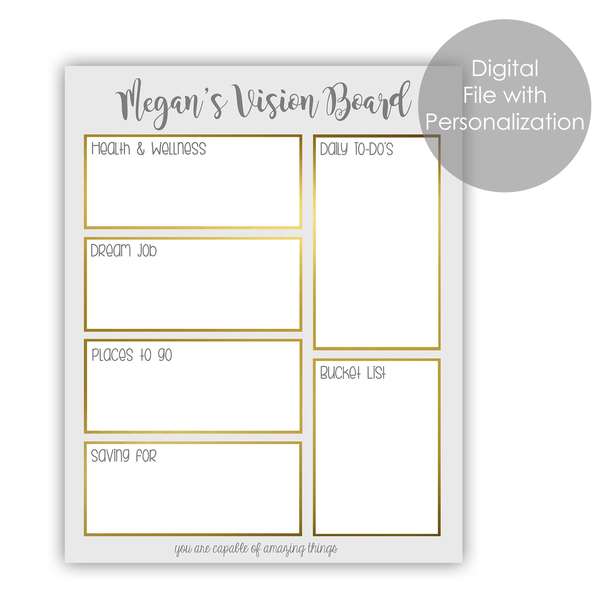 Vision Board Printables, Vision Board, Vision Board Planner, Office ...