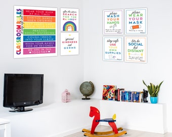 School Signs for Covid Health Safety, Health Safety Signs, Classroom ...