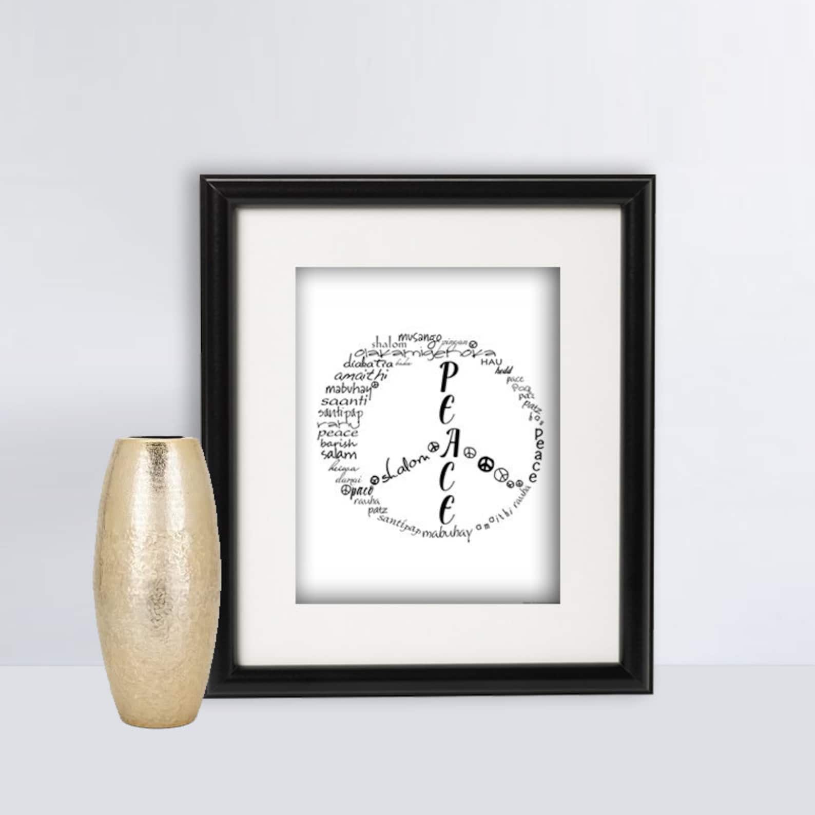 Peace Art Peace Wall Art Peace Sign Wall Art Peace Wall | Etsy