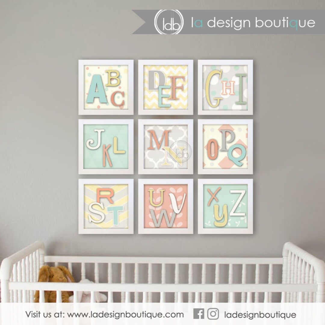 Alphabet Art, Alphabet Poster, Alphabet Wall Art, Alphabet Wall Decor ...