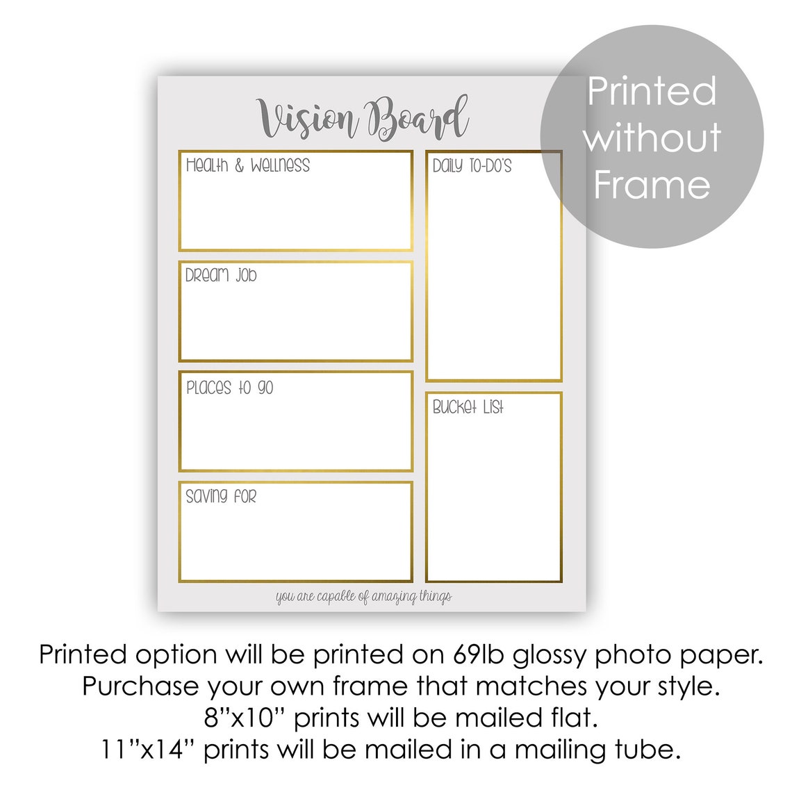 Vision Board Planner Vision Board Printables Vision Board | Etsy