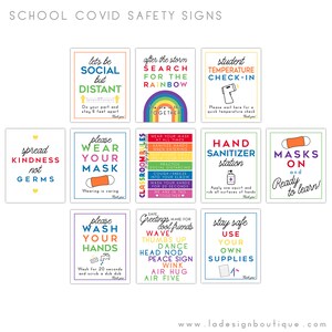 School Signs for Covid Health Safety, Health Safety Signs, Classroom ...