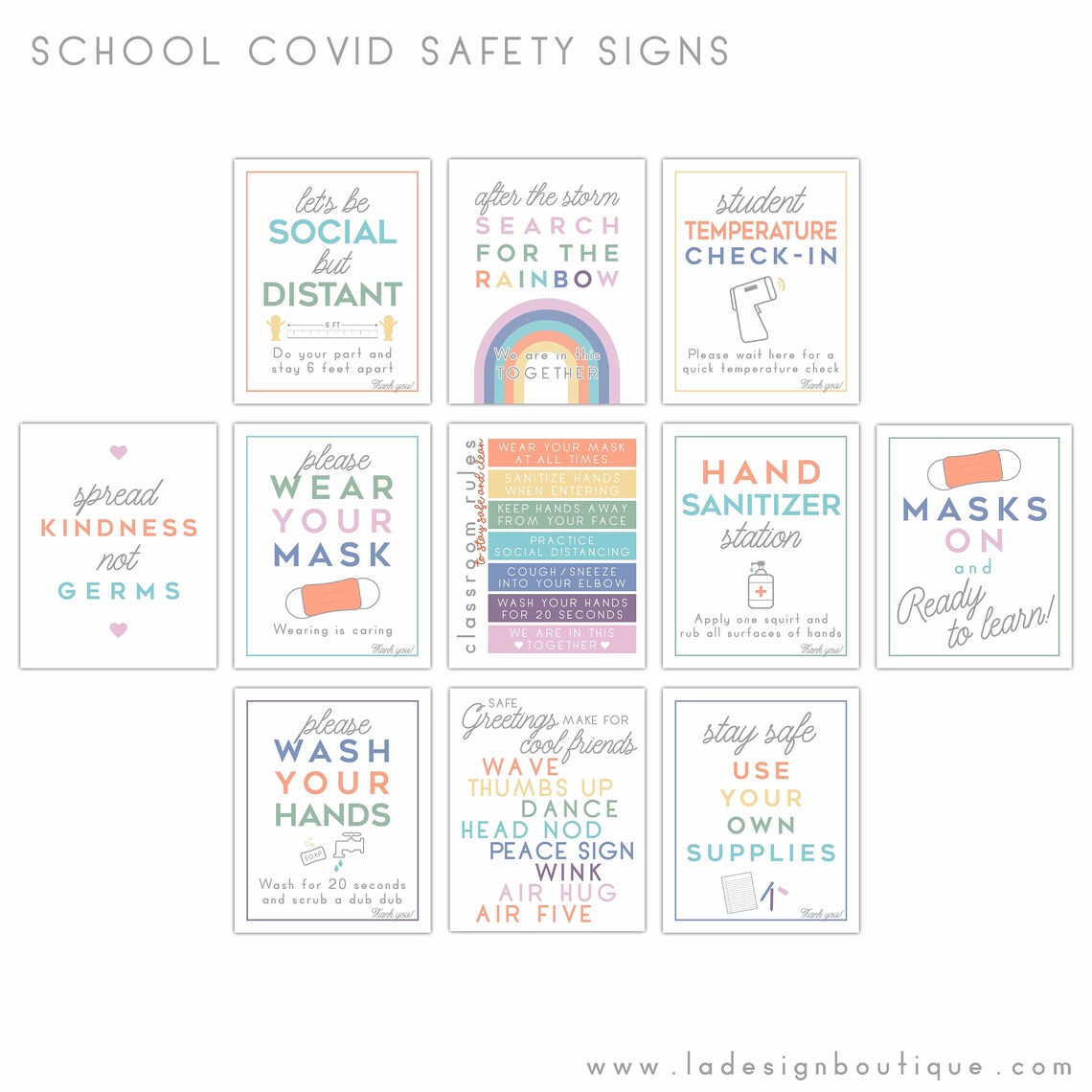 Classroom Signs COVID Signs School Health Safety Wear a - Etsy