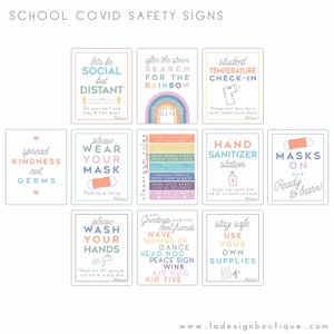 Classroom Signs, COVID Signs, School Health Safety, Wear a Mask, Social ...