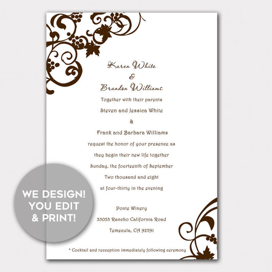 Rustic Wedding Invitation, Wedding Invitation, Rustic Wedding ...