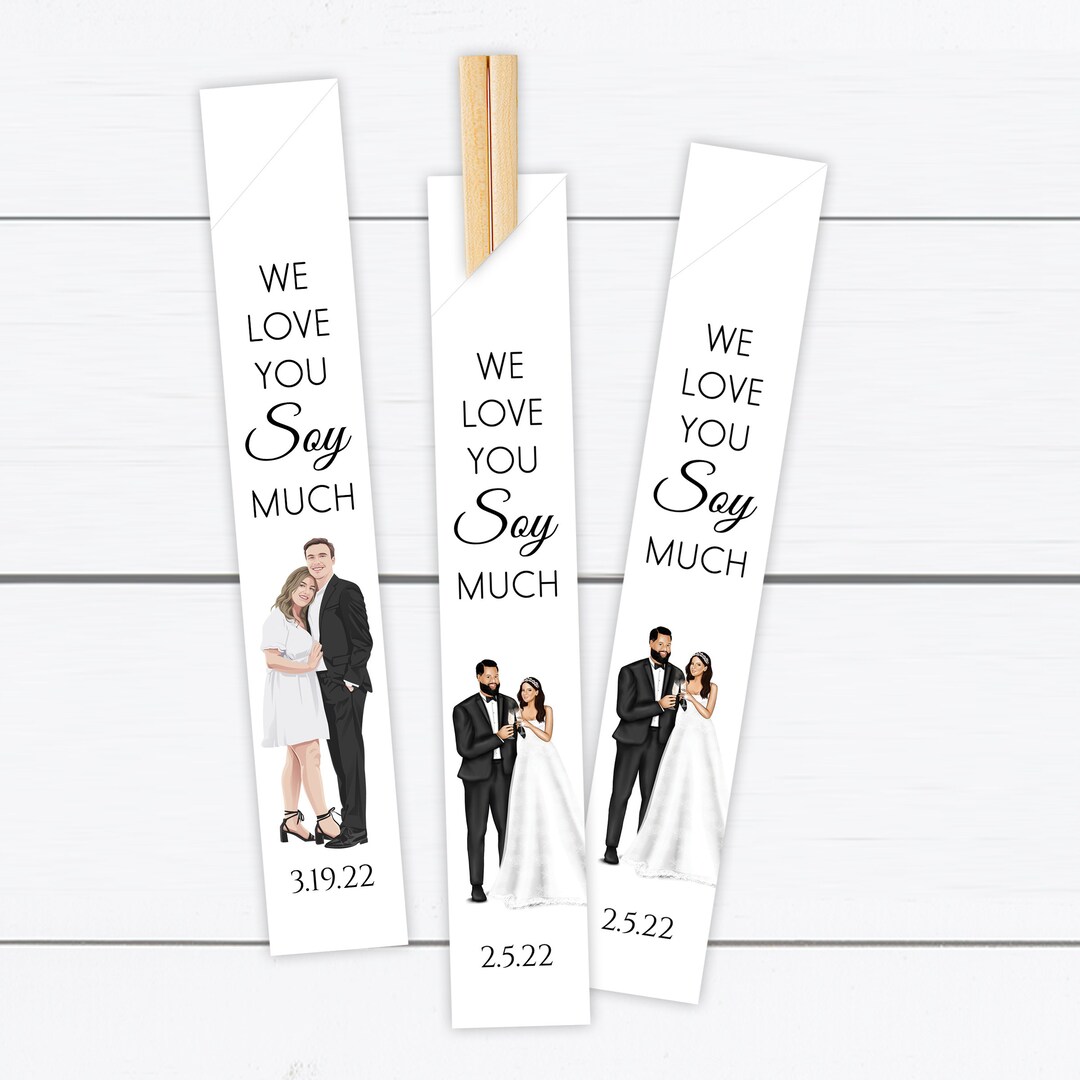 Personalized Wedding Chopsticks, Wedding Couple Illustration, Wedding ...