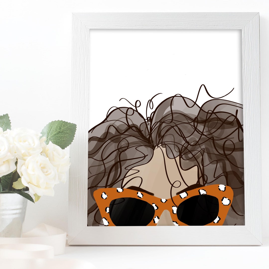 Curly Hair Art, Curly Girl, Curly Hair Don't Care, Modern Woman Wall ...