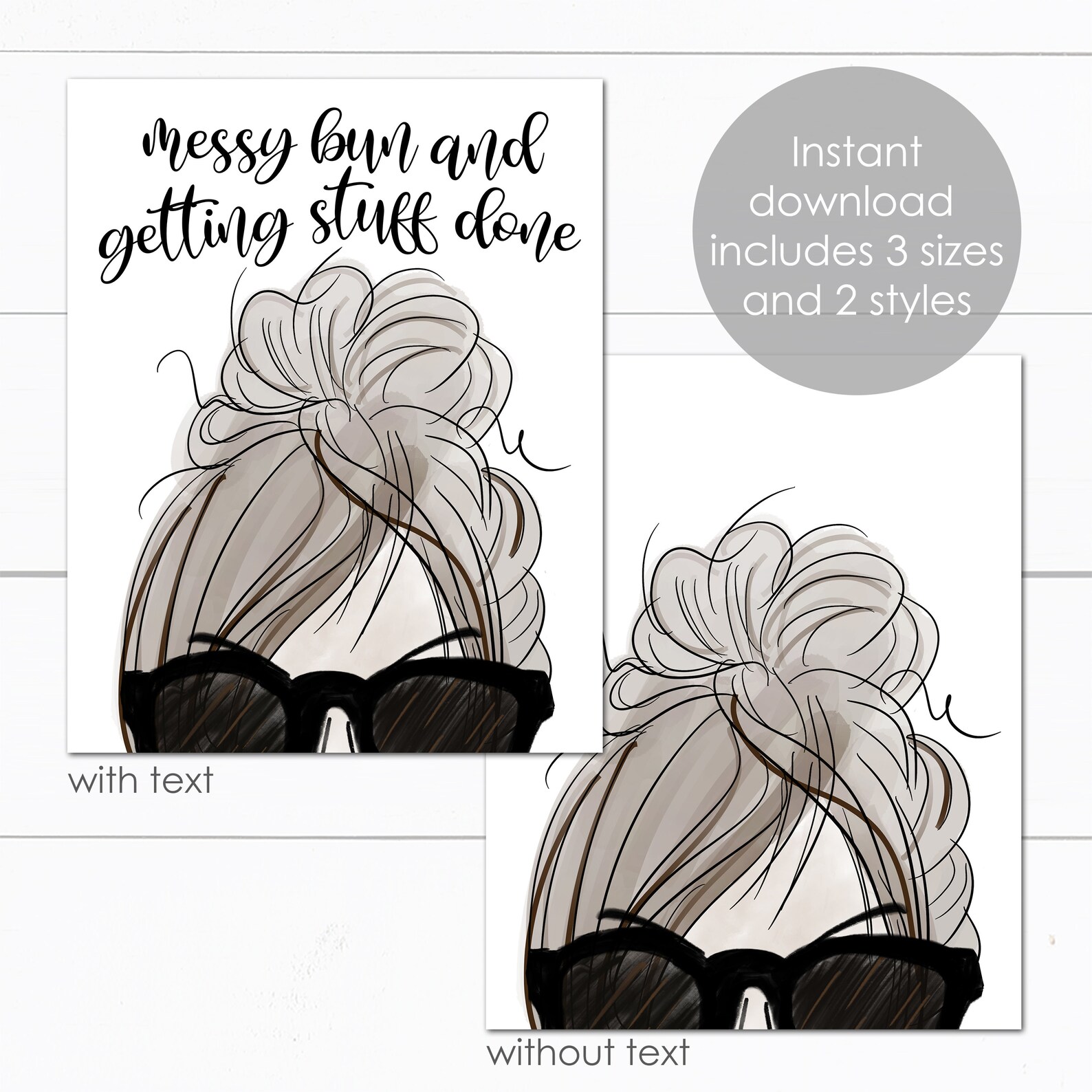Messy Bun, Messy Bun Hair, Messy Bun Art, Girl Art, Messy Hair Don't ...