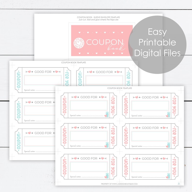 Coupon Book, Coupon Book Printable, Coupon Cards, Love Coupons ...