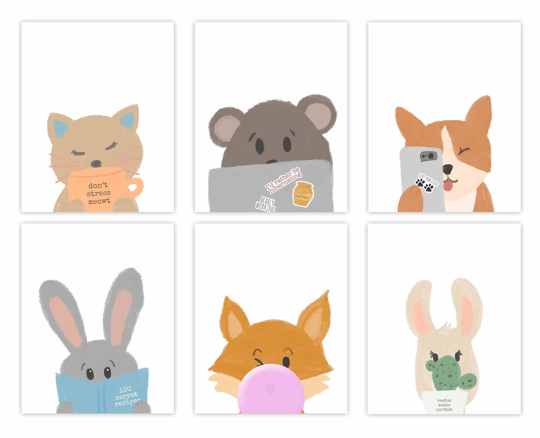 Funny Animal Prints, Funny Animal Art, Funny Animal Poster, Cat, Bear ...