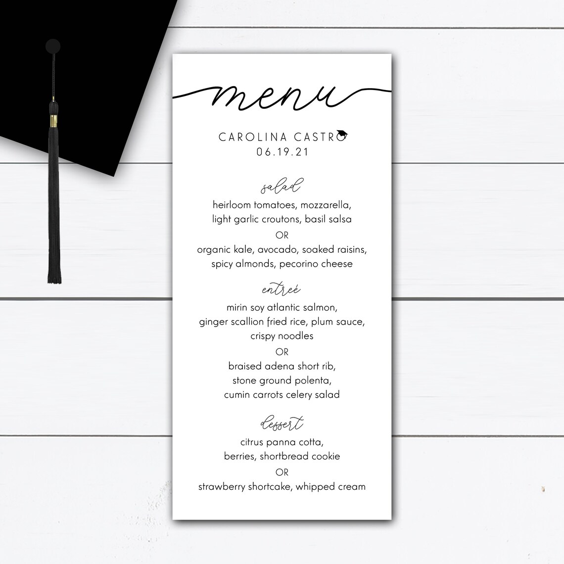 Graduation Menu Graduation Menu Cards Graduation Menu - Etsy
