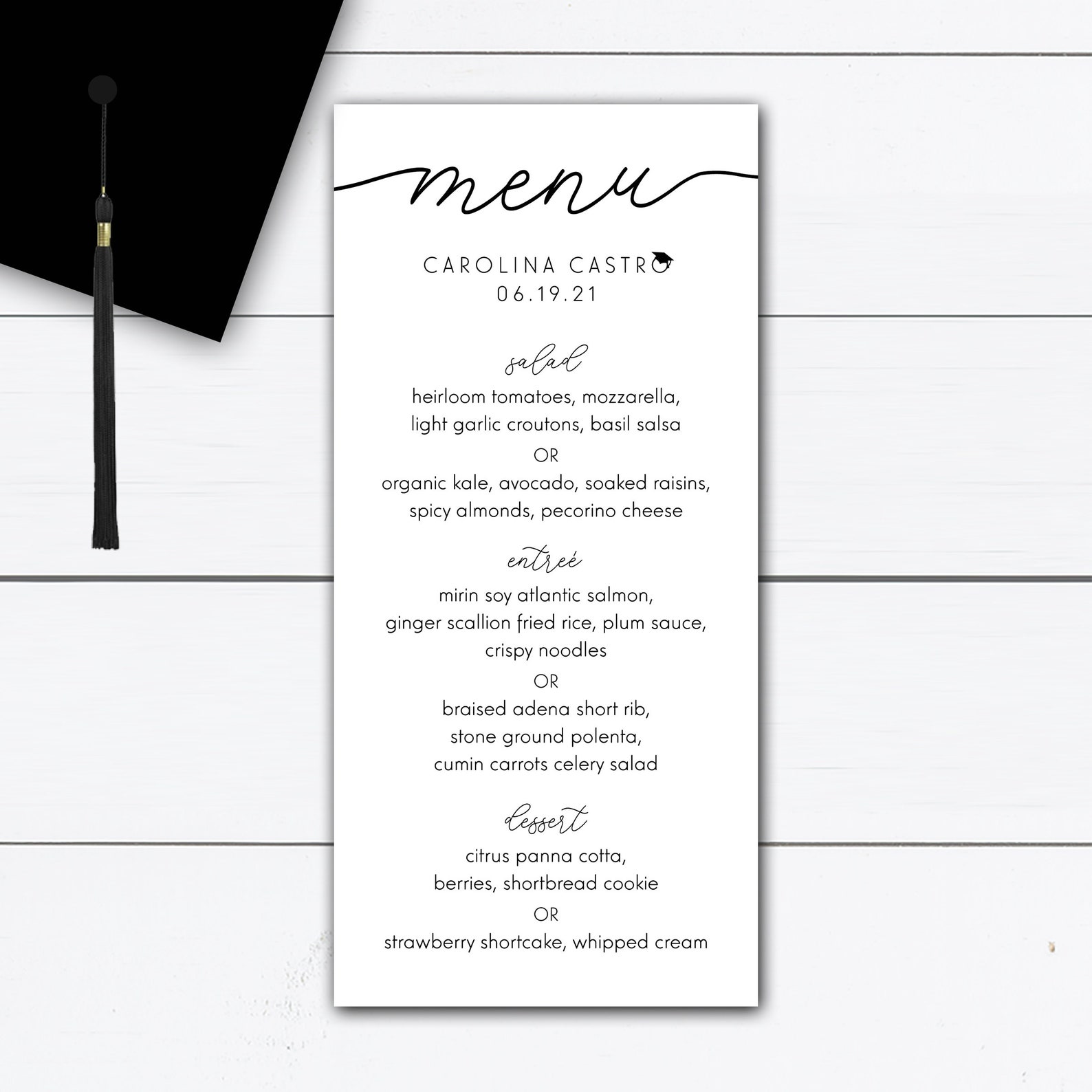 Graduation Menu Graduation Menu Cards Graduation Menu - Etsy