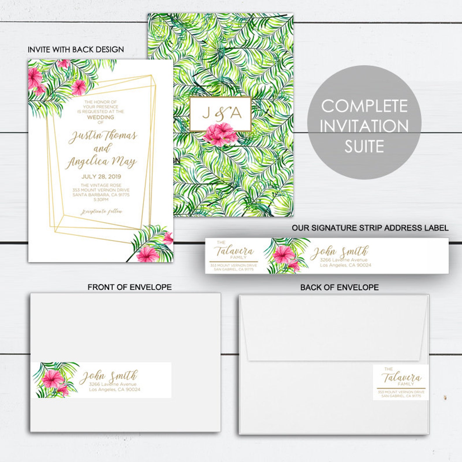 Tropical Invitations Tropical Wedding Invitation Tropical | Etsy