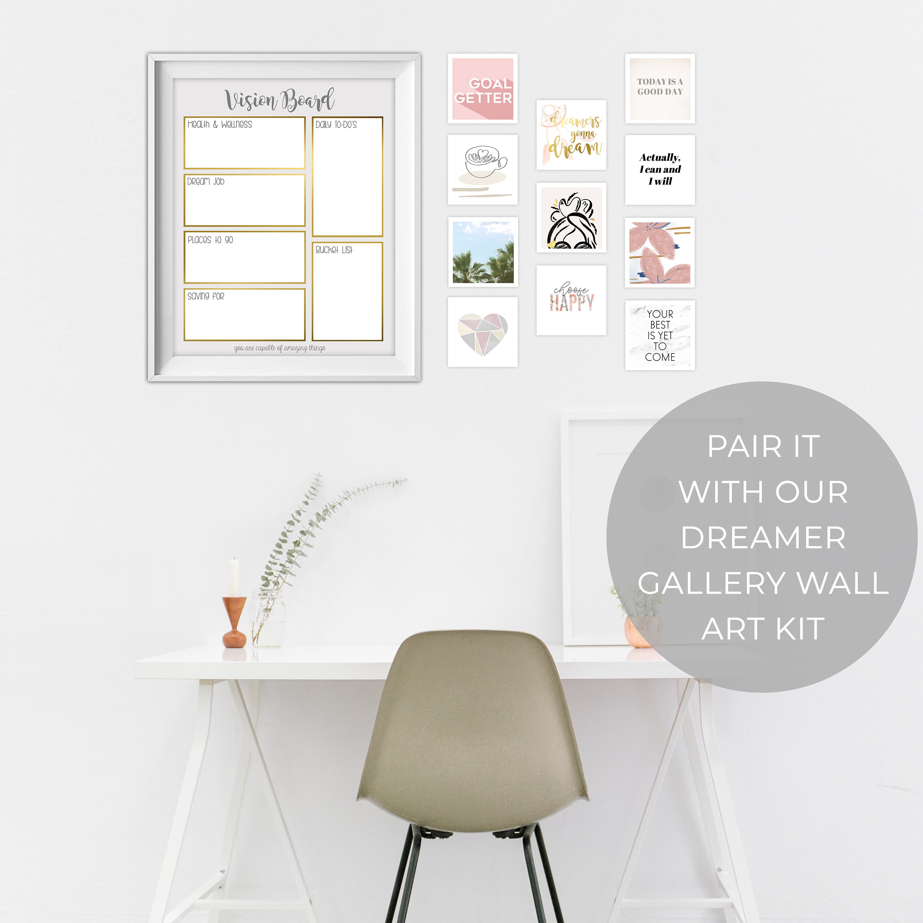 Vision Board Printables, Vision Board, Vision Board Planner, Office ...