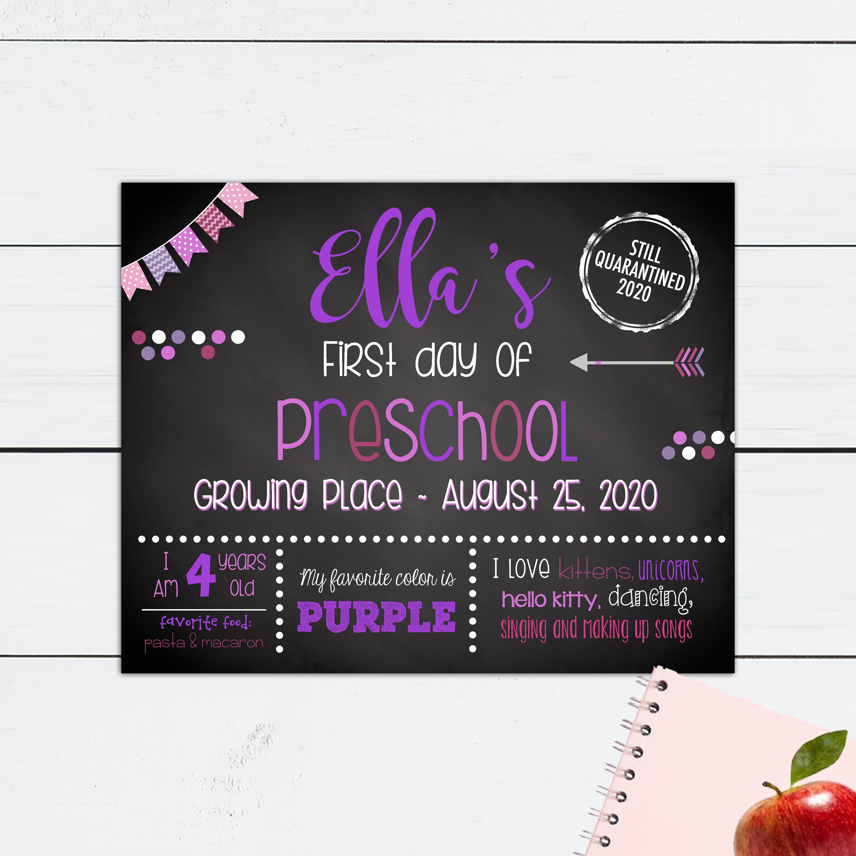 First Day of Virtual School First Day of School Quarantined | Etsy