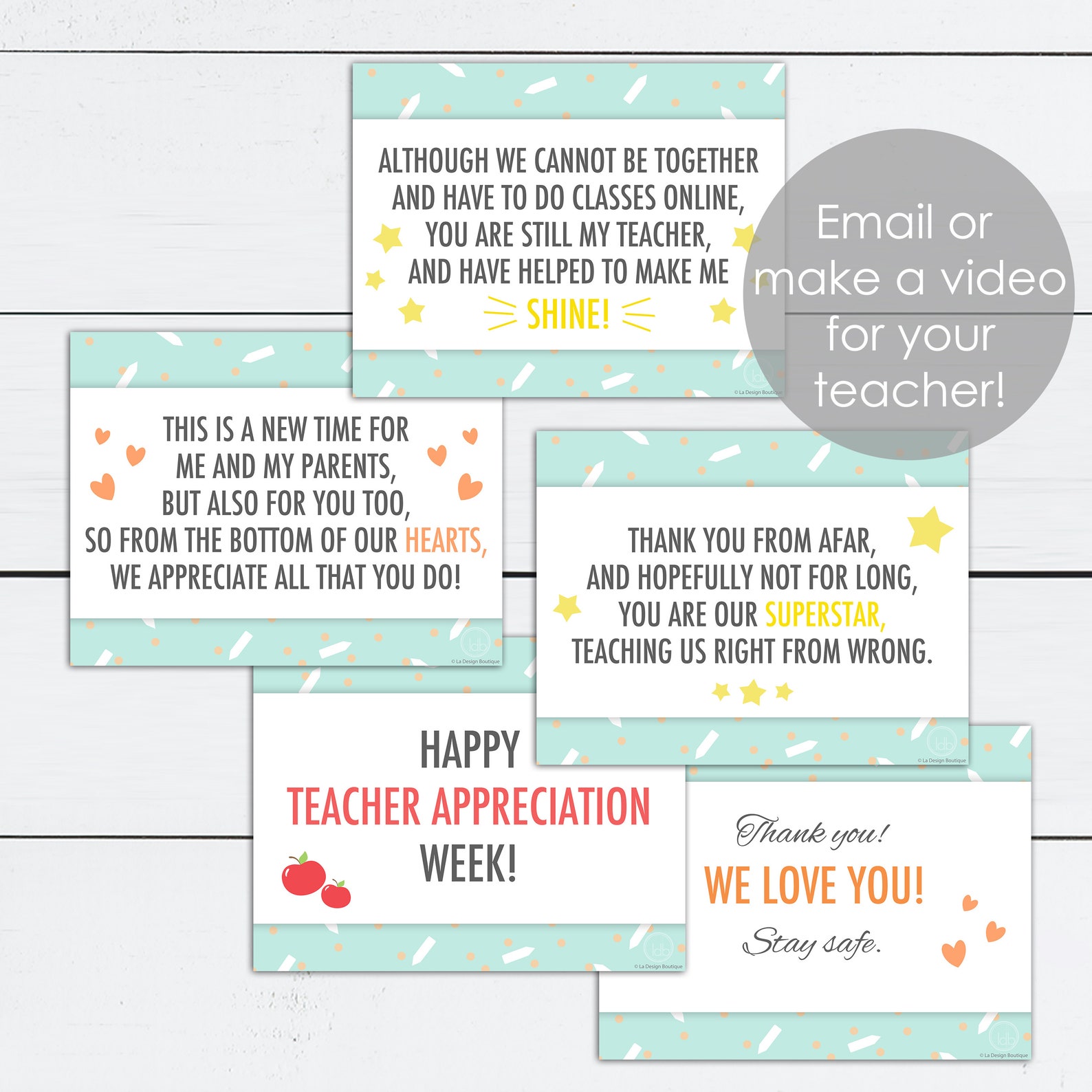 Virtual Teacher Appreciation Virtual Teacher Virtual Gift | Etsy