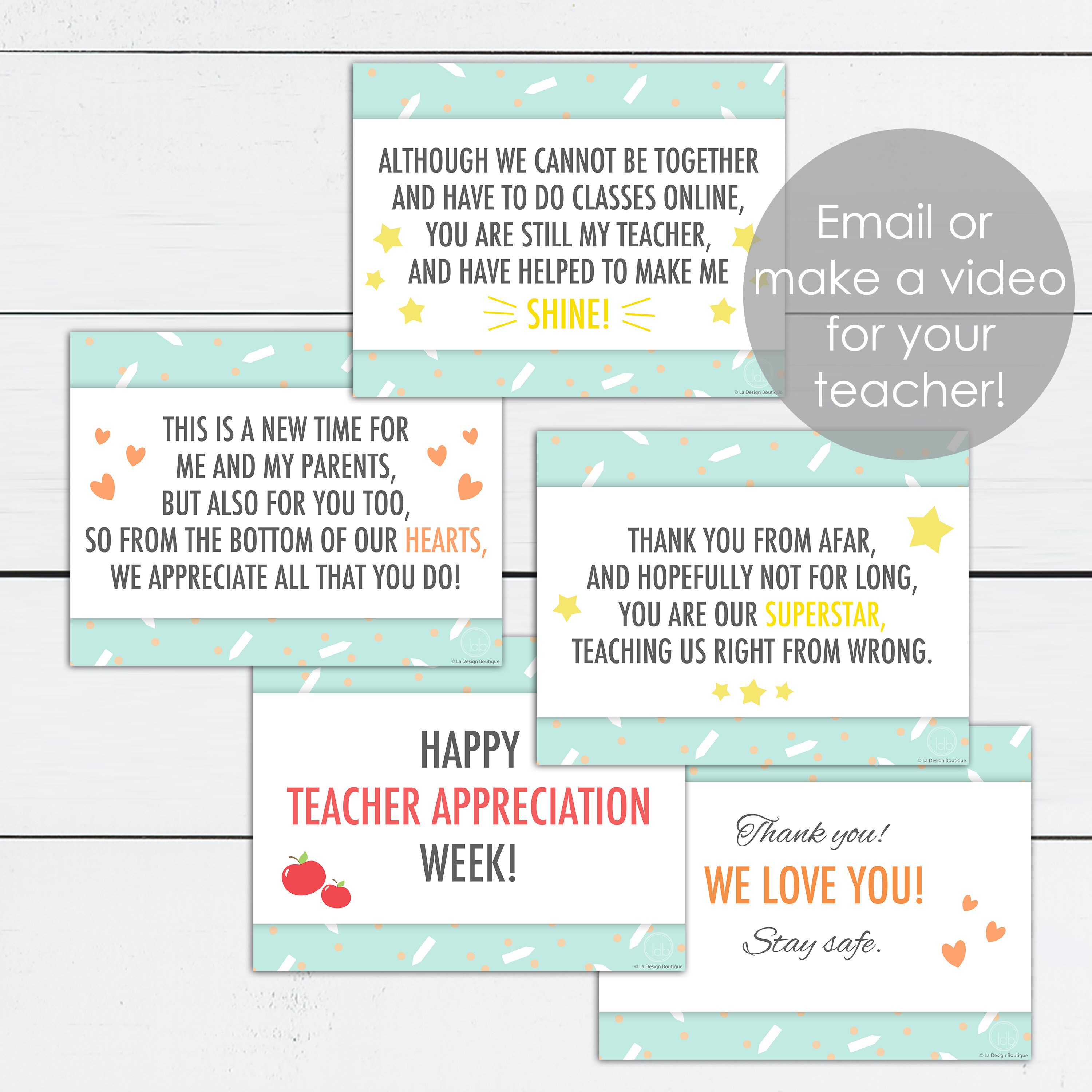 Virtual Teacher Appreciation Virtual Teacher Virtual Gift | Etsy