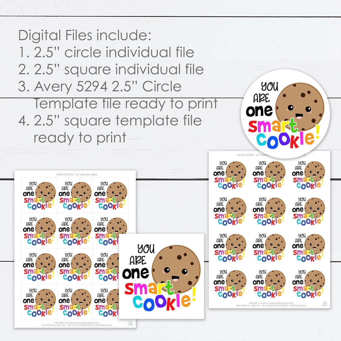 One Smart Cookie Tag Smart Cookie Smart Cookie Sticker Back | Etsy