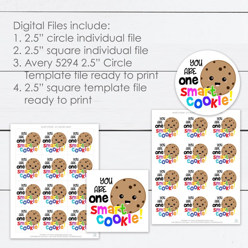 Smart Cookie One Smart Cookie Tag Smart Cookie Sticker Back - Etsy