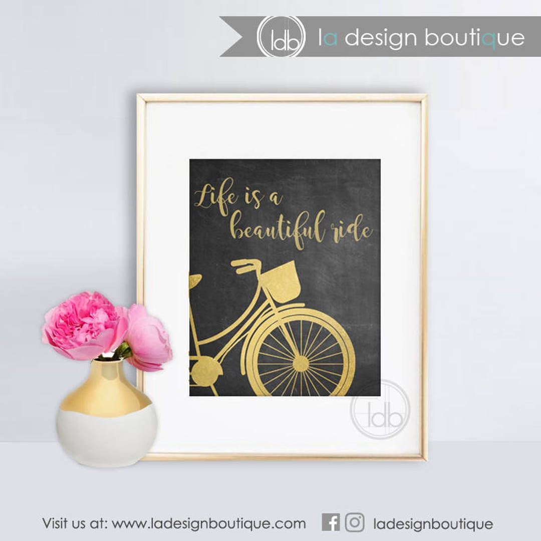 Bicycle Wall Art, Bicycle Art, Bicycle Print, Life is a Beautiful Ride ...