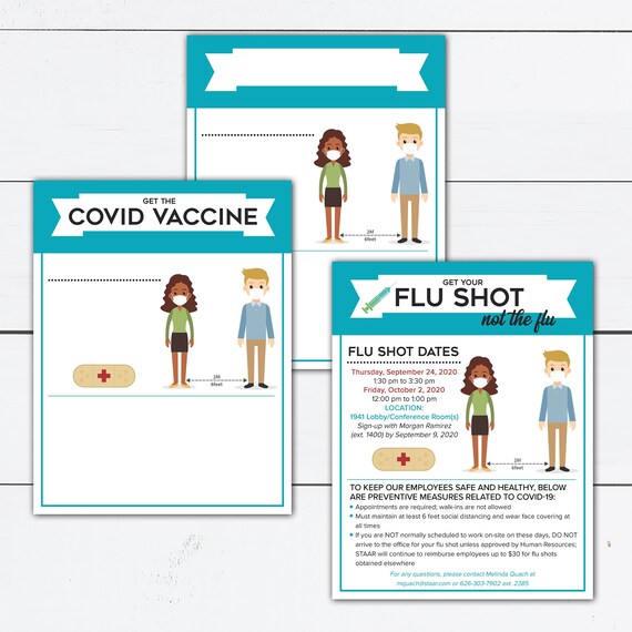 Covid Vaccine Flyer Flu Shot Flyer Vaccination Flyer - Etsy
