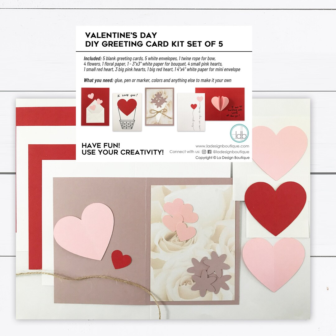 Greeting Card Kit, Greeting Card Kit for Kids, Valentines Day Greeting ...