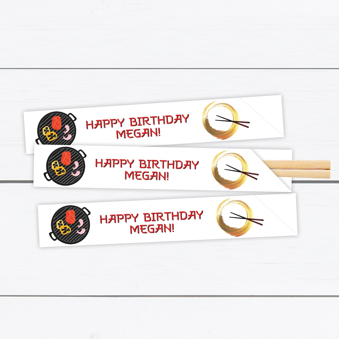 Hibachi Party Decor, Hibachi Chopstick Sleeves, Hibachi Decor ...