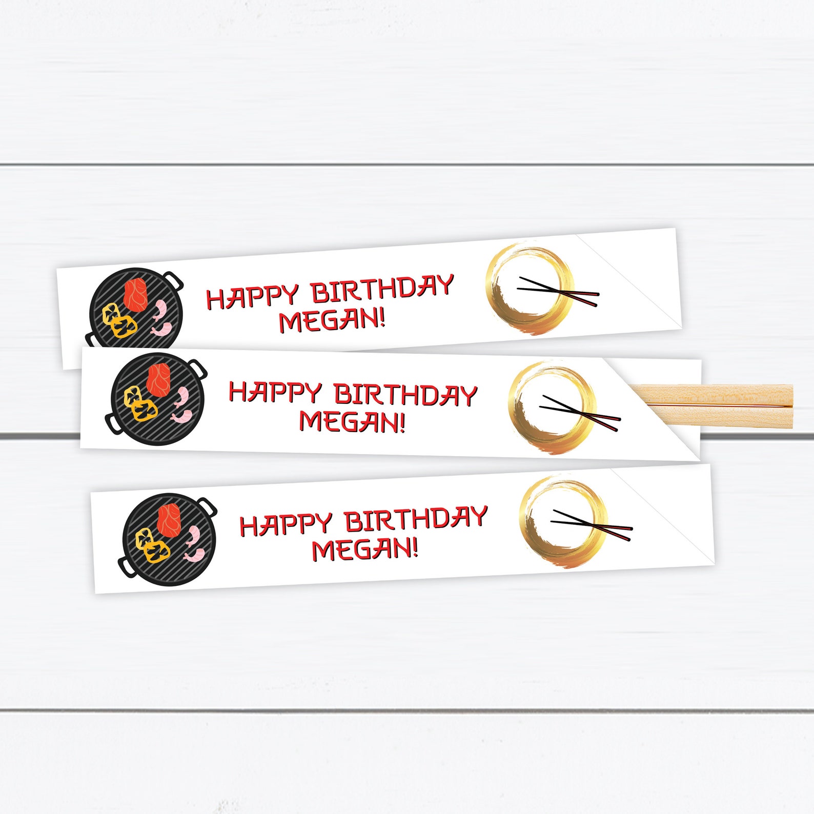 Hibachi Party Decor, Hibachi Chopstick Sleeves, Hibachi Decor ...