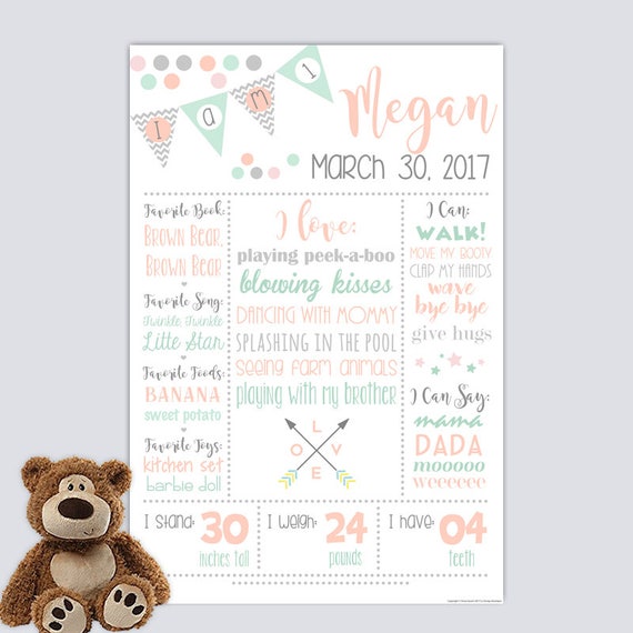 My First Birthday, My First Birthday Sign, My First Birthday Poster, My ...
