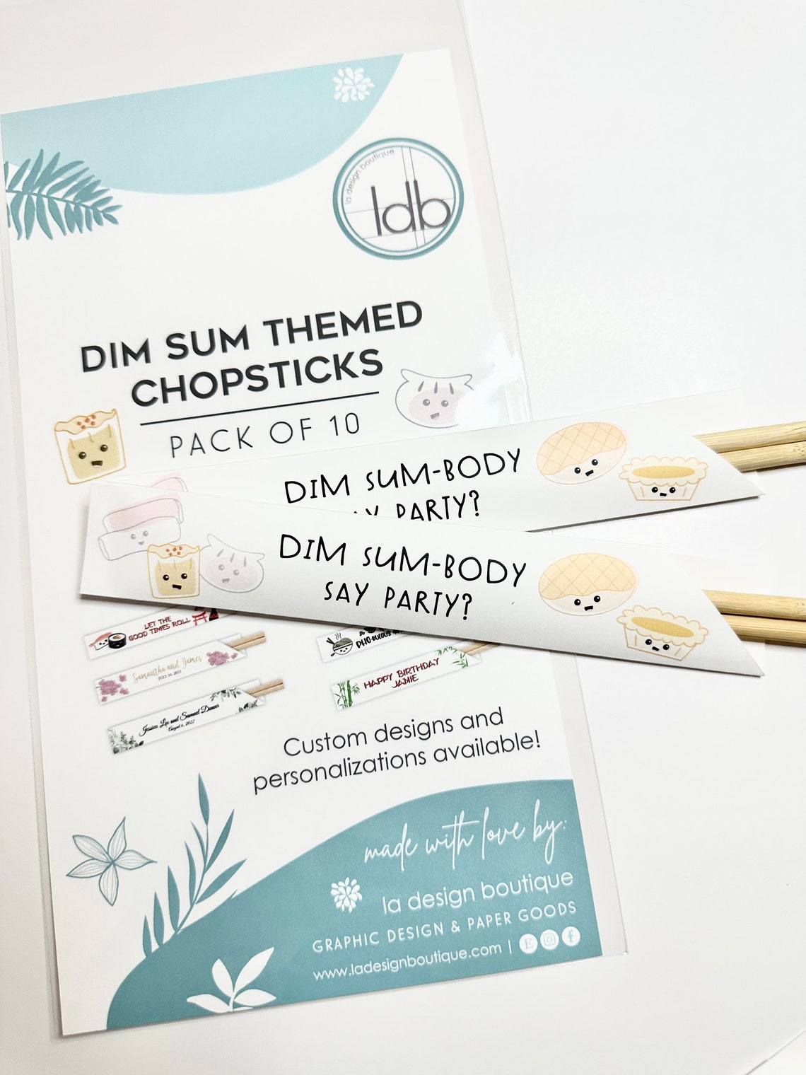 Dim Sum Dim Sum Party Dim Sum Chopsticks Personalized - Etsy