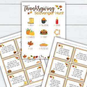 Thanksgiving Scavenger Hunt, Fall Scavenger Hunt, Scavenger Hunt ...