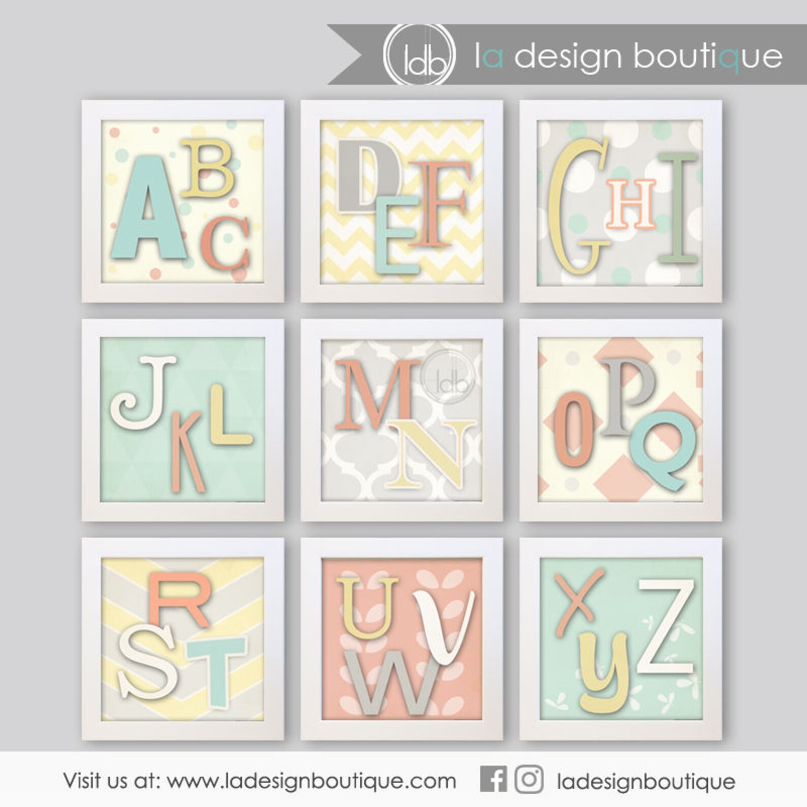 Alphabet Art Alphabet Poster Alphabet Wall Art Alphabet | Etsy